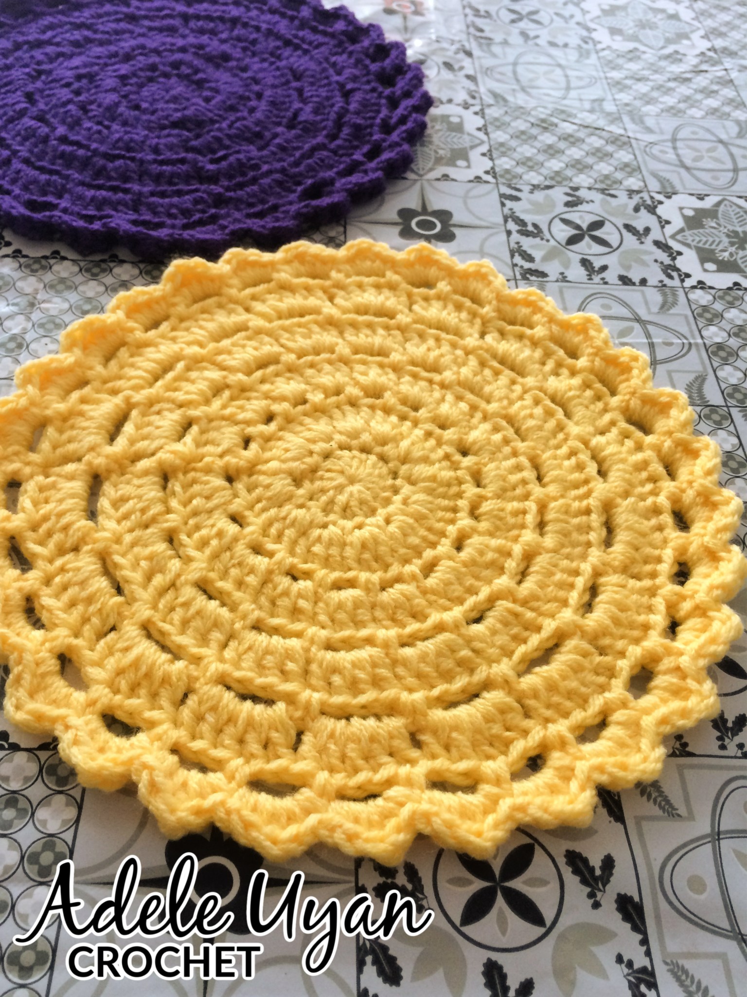 Crochet Hot Pad Potholder (Free Pattern) – Adele Uyan Crochet