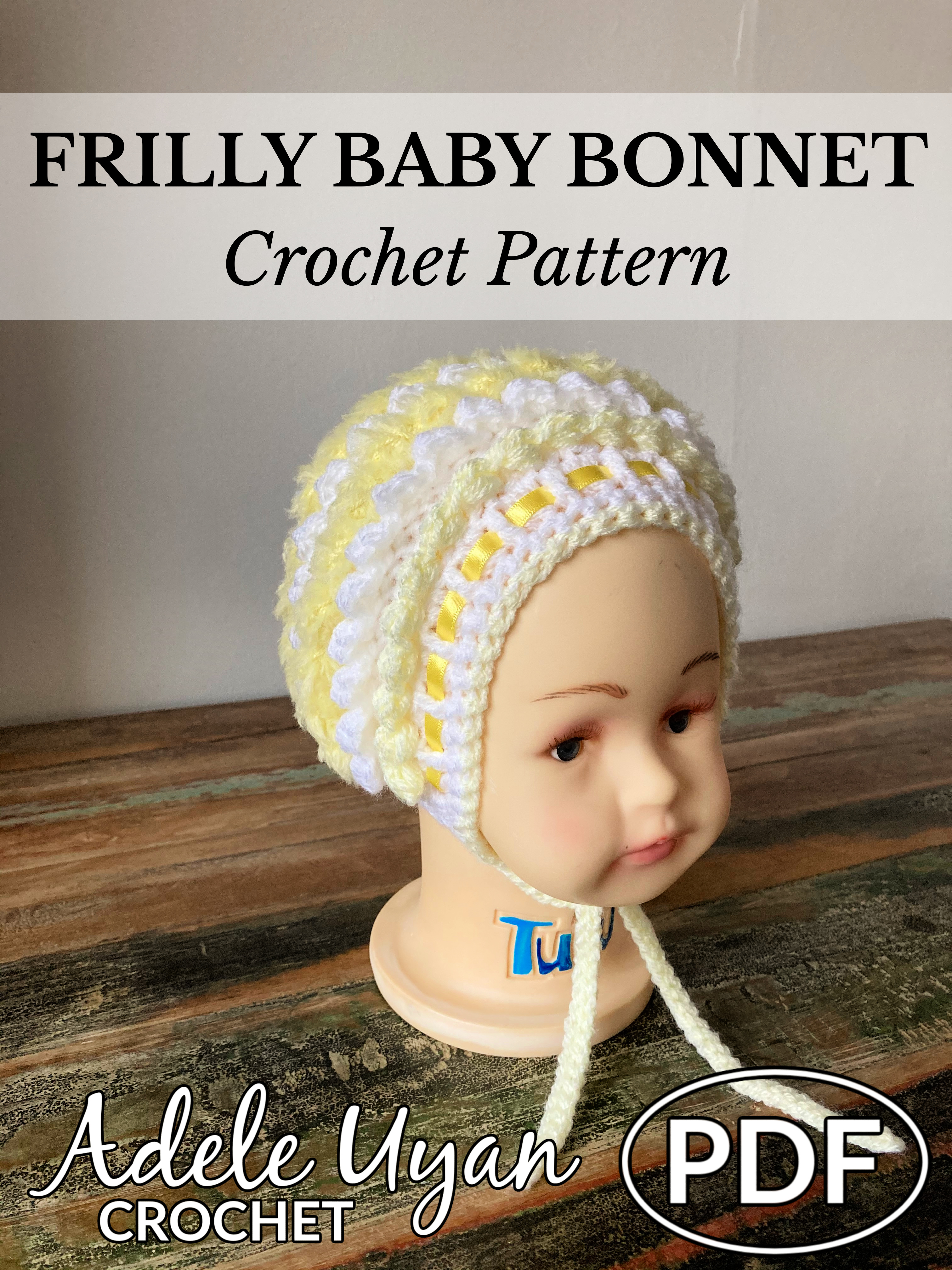 Frilly Baby Bonnet (Crochet Pattern) – Adele Uyan Crochet